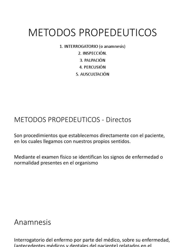 Metodos propedeuticos odontologicos examen | PDF | Examen físico ...