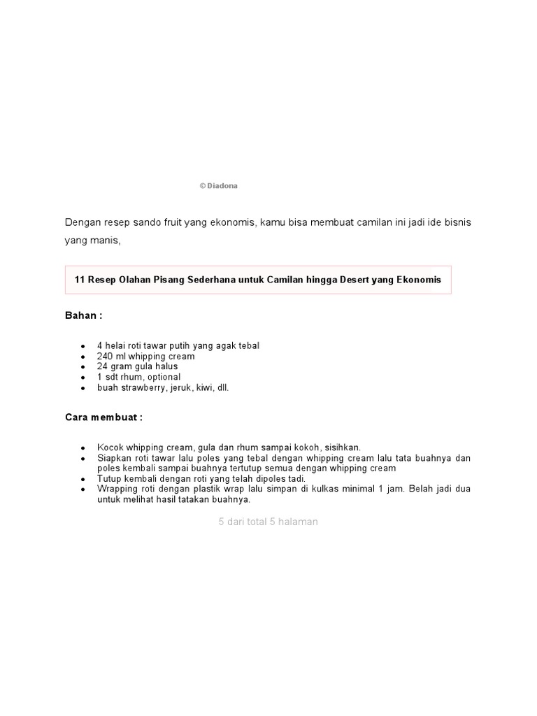 Resep Fruit Sando | PDF