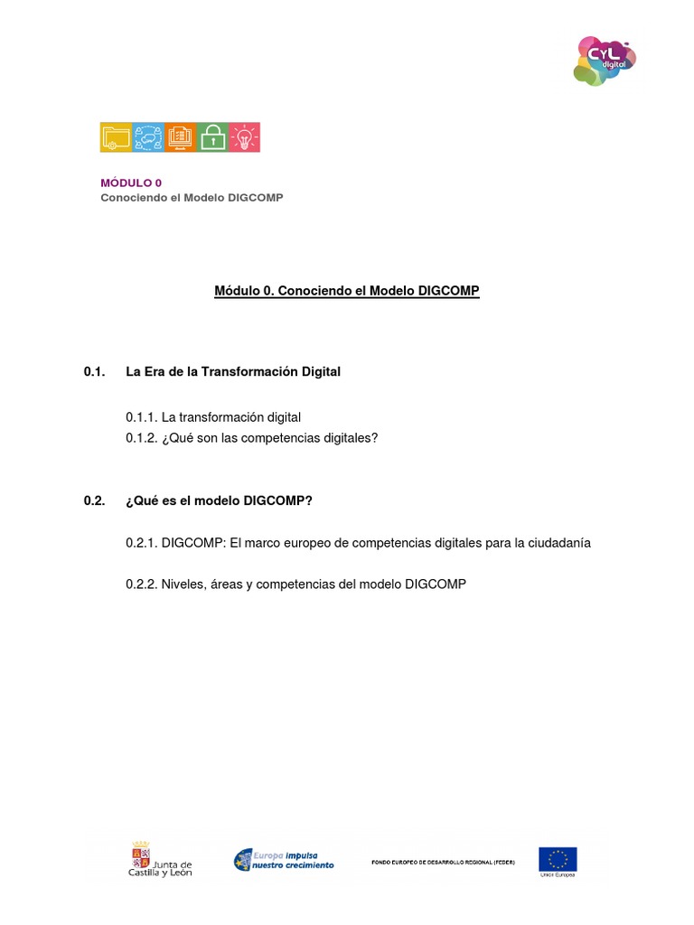 Modulo 0. Conociendo El Modelo DIGCOMP | PDF | Internet | Tecnología de información y comunicaciones