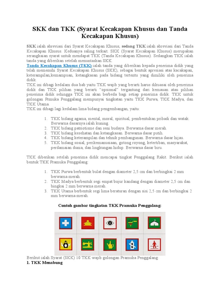 SKK Dan TKK PENGGALANG | PDF