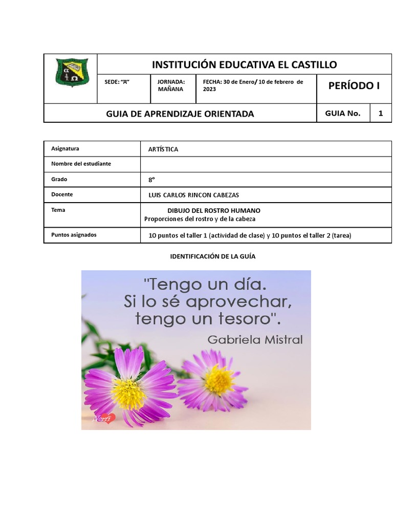 Guia 1. Octavo. 1er P | PDF | Cara