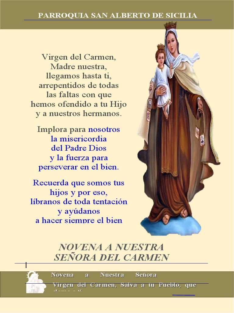 Novena Virgen Del Carmen | PDF | Oración | Intercesión