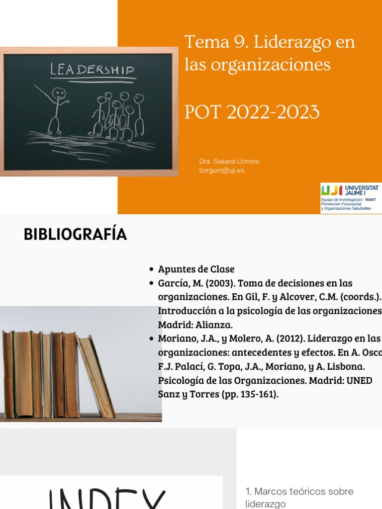 TEMA 9. POT Liderazgo | PDF | Liderazgo | Toma de decisiones