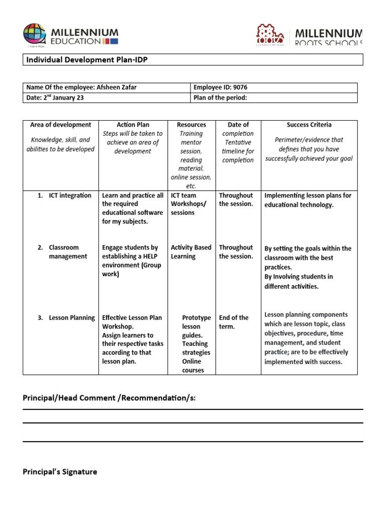 Individual Development Plan-IDP | PDF | Lesson Plan | Educational ...