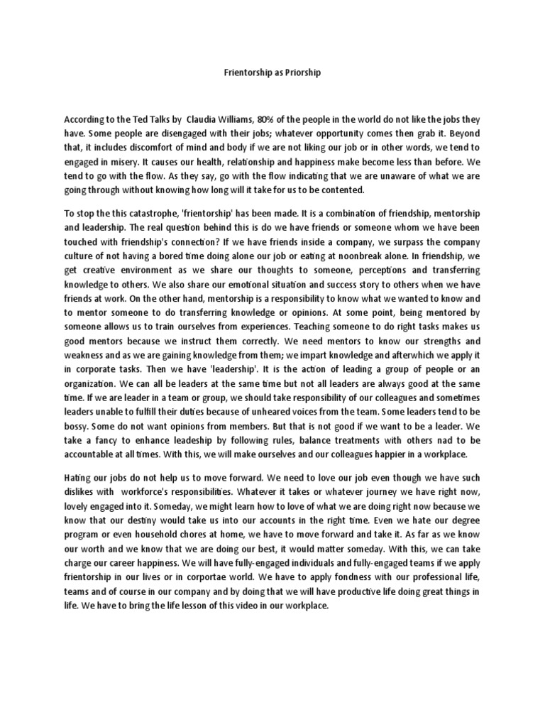 Frientorship Pdf Mentorship Friendship