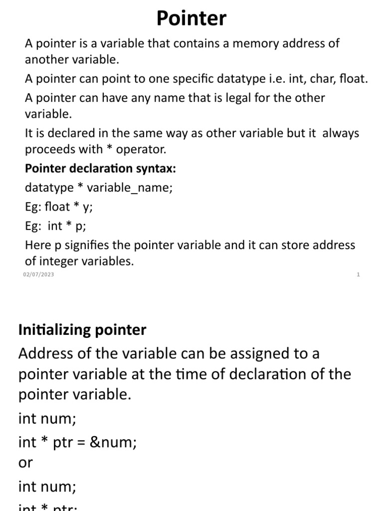 Chapter 7 Slide Pdf Pointer Computer Programming Parameter Computer Programming 