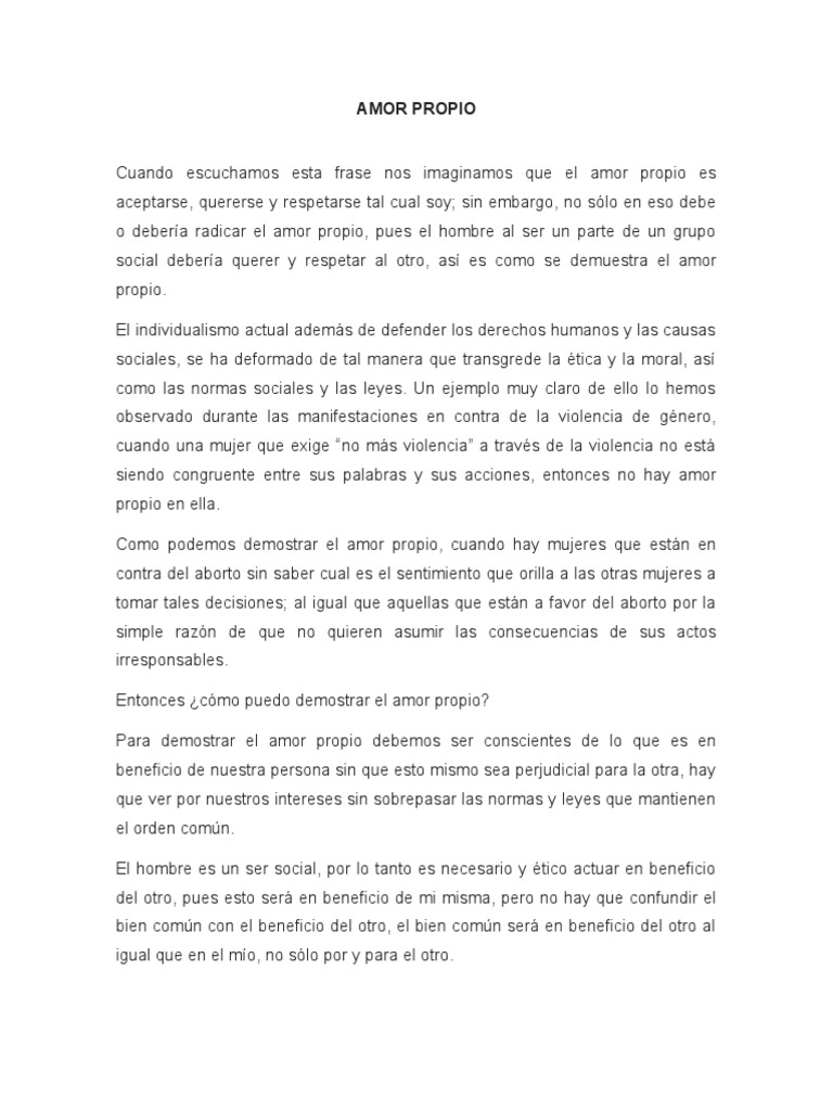 Amor Propio | PDF