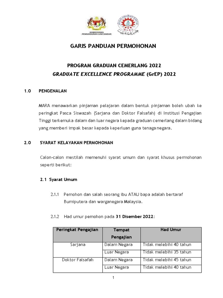 GrEP 2022 Application Guideline | PDF