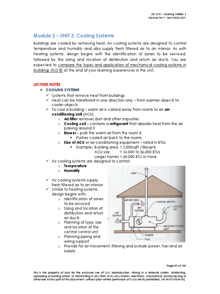 Module 2 - UNIT 3 - Cooling Systems | PDF | Air Conditioning | Heat Pump