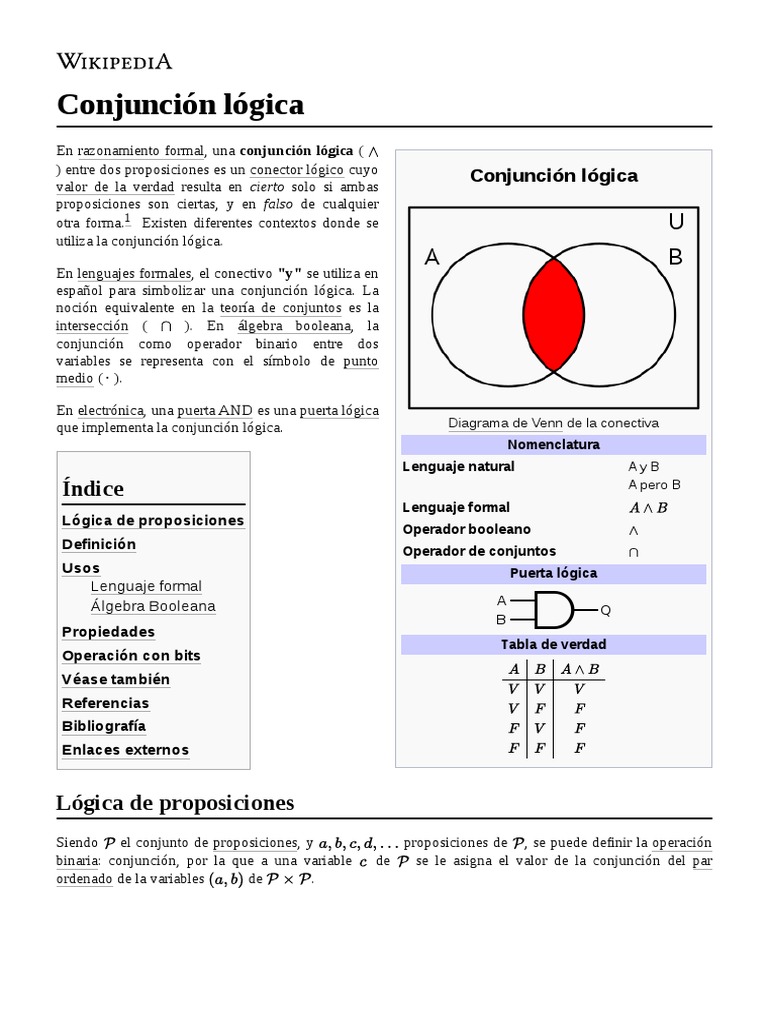 Conjunción Lógica | PDF | Proposición | Sintaxis (Lógica)
