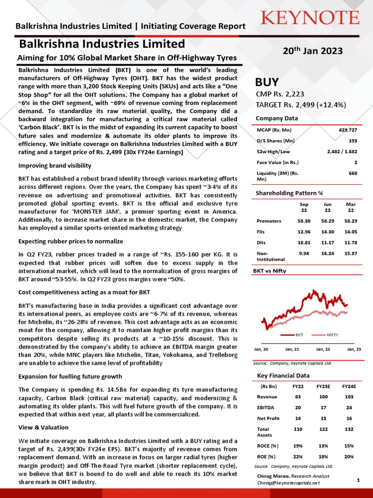 BKT: Targeting 10% Market Share in OHT | PDF | Tire | Profit (Economics)