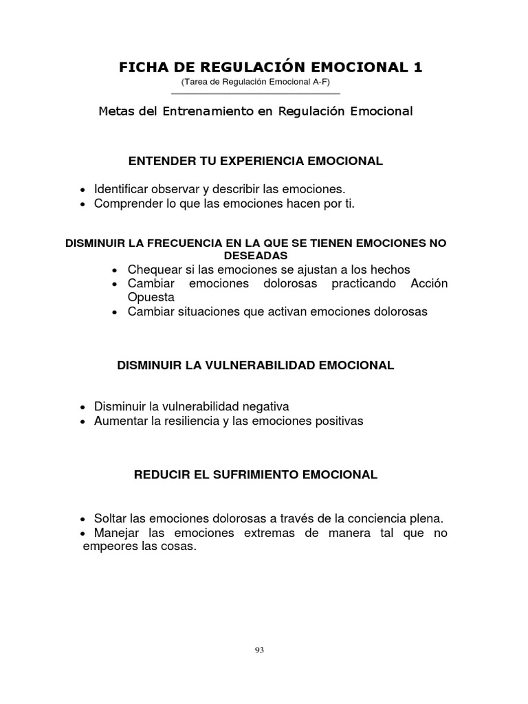 Regulación Emocional Pdf Las Emociones Ira