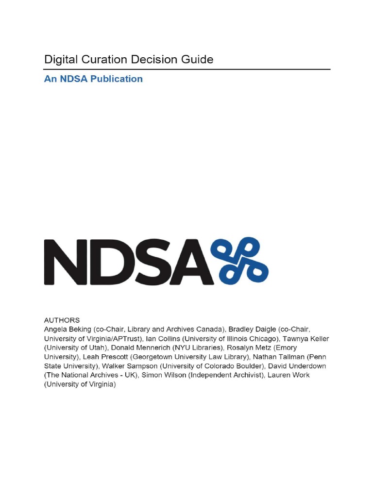 Digital Curation Decision Guide | PDF