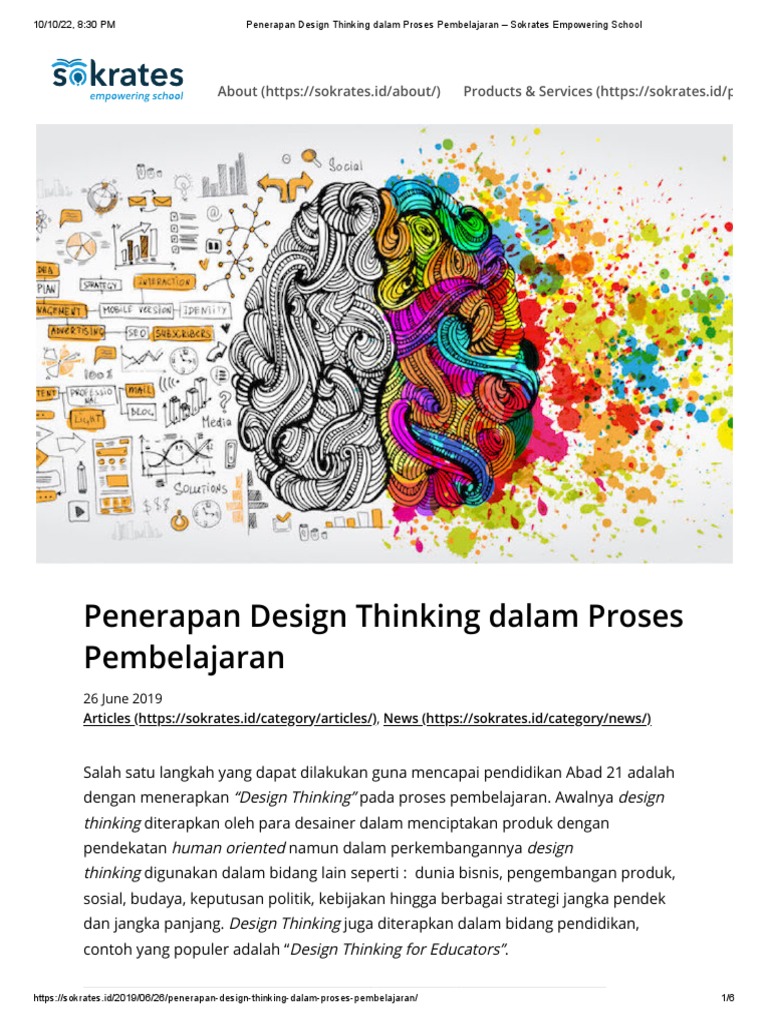 Penerapan Design Thinking Dalam Proses Pembelajaran - Sokrates ...
