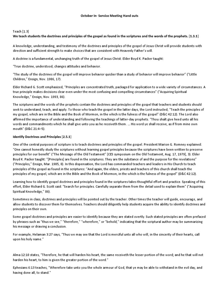 Identifying Doctrines and Principles | PDF | Bible | Truth