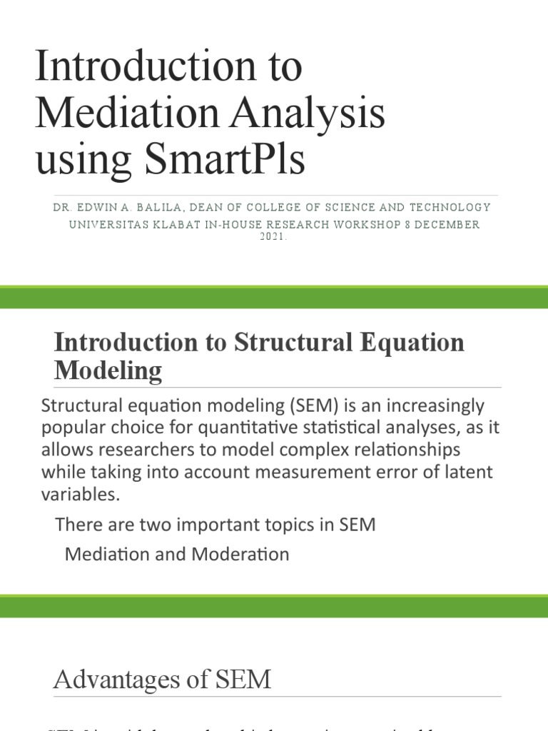 Intro To Mediation and Moderation Analysis in SMART-PLS1 | PDF