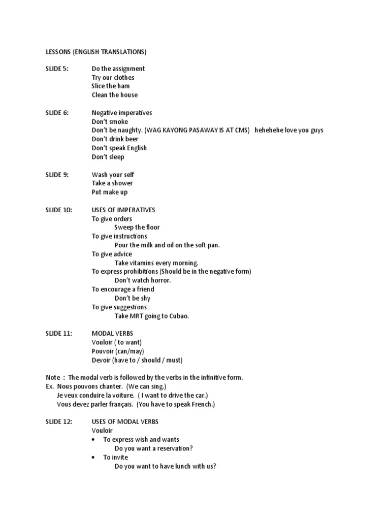 French Grammar Notes | PDF | Syntax | Linguistics