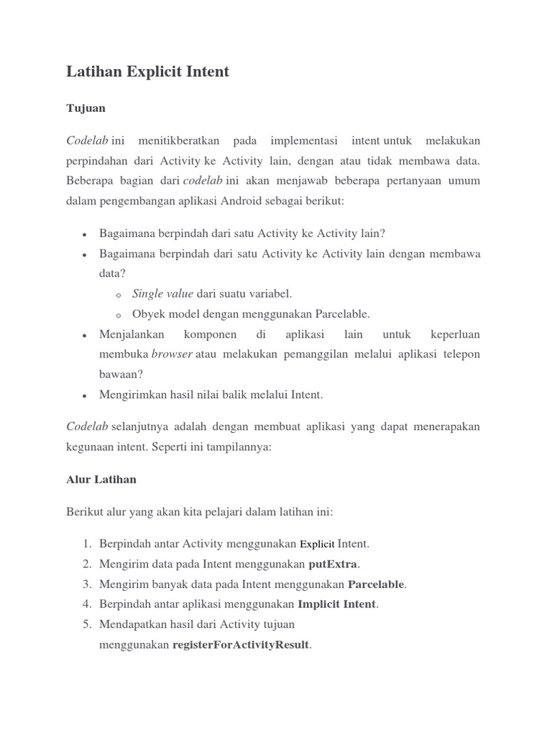 3..1 CODELAB Explicit Intent | PDF