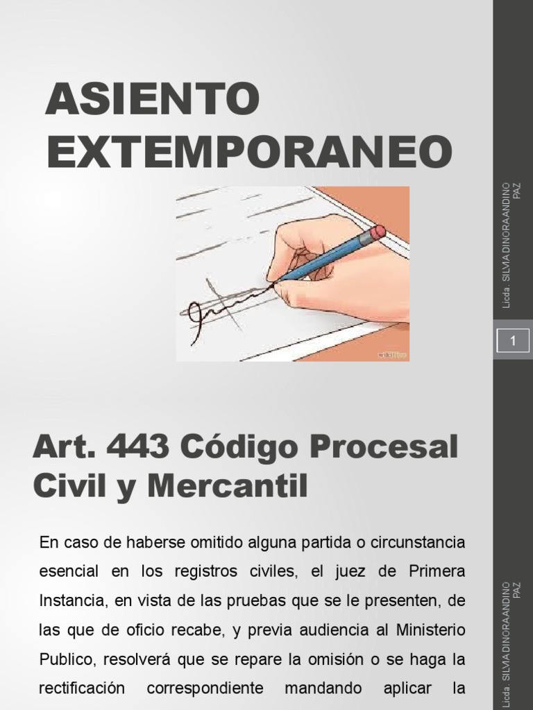 Asiento Extemporaneo | PDF | Derecho Civil (Common Law) | Gobierno