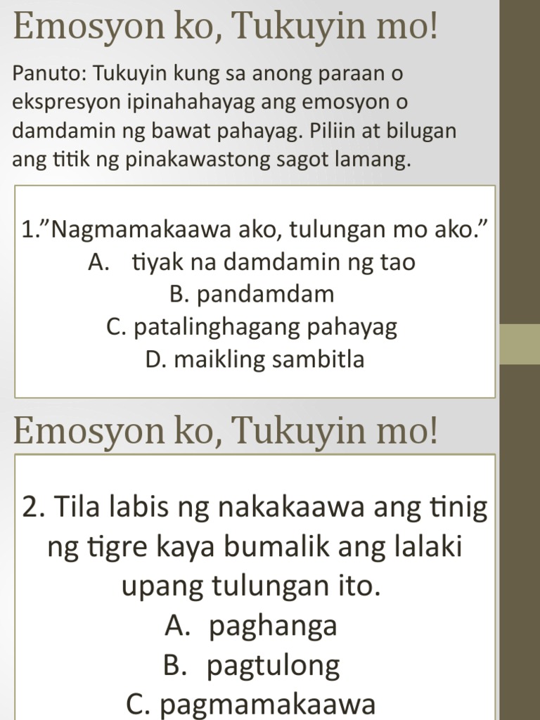 Emosyon Ko, Tukuyin Mo! | PDF