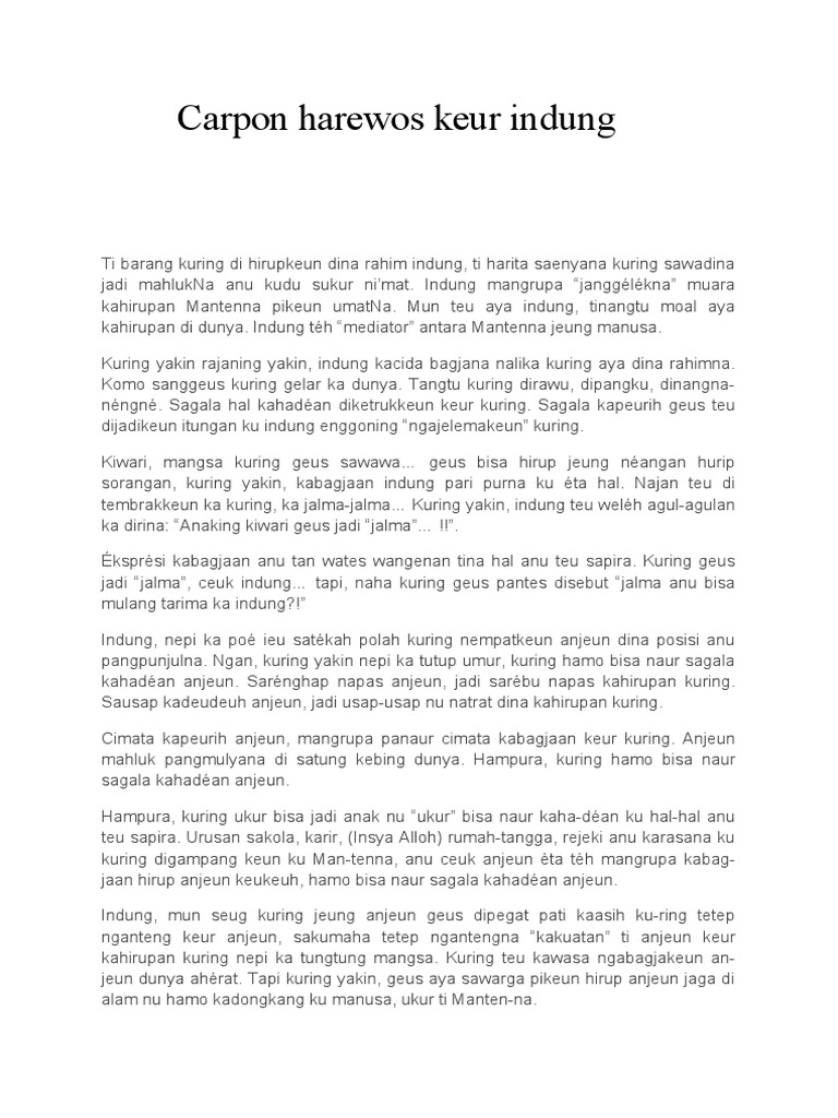 Carpon Harewos Keur Indung | PDF