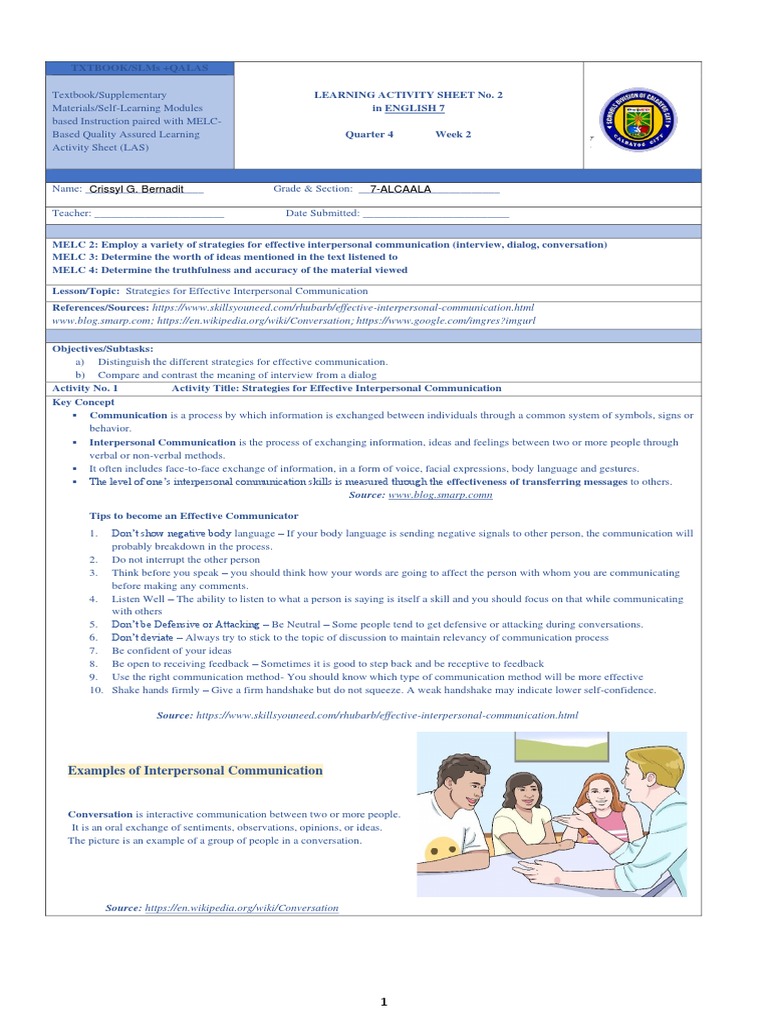 Strategies for Effective Interpersonal Communication: Comparing Interviews and Dialogs through ...