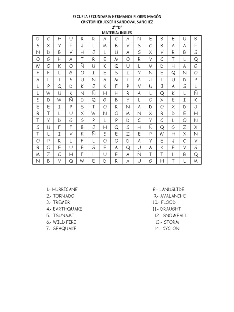 Sopa de Letras | PDF | Science & Mathematics