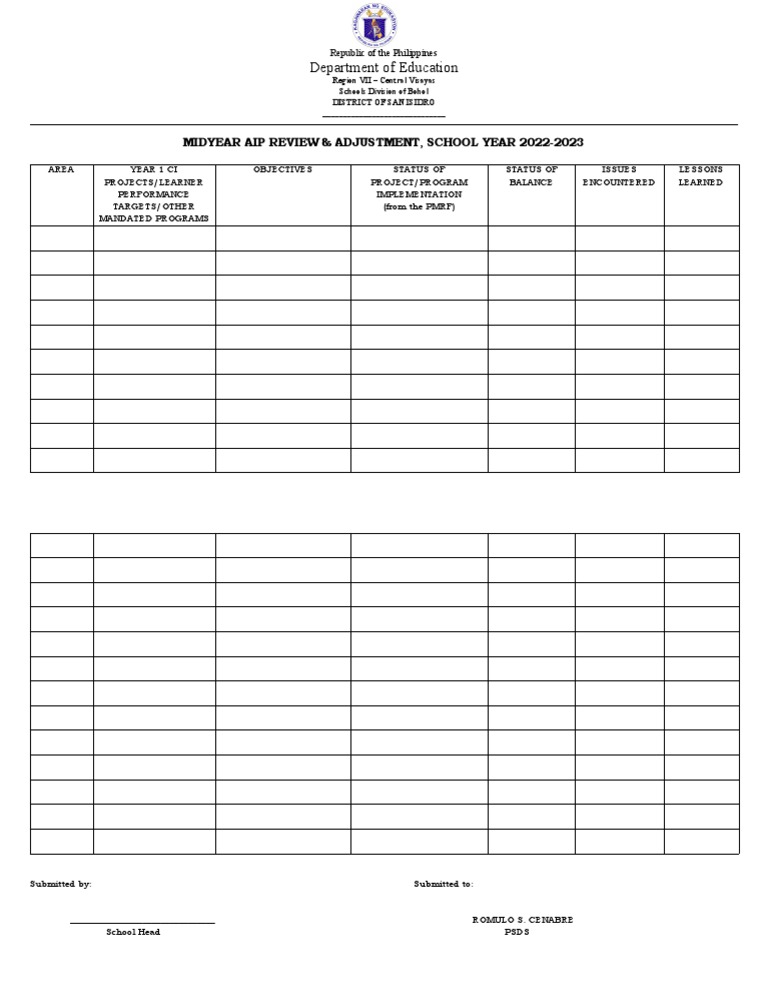 AIP Review Form | PDF