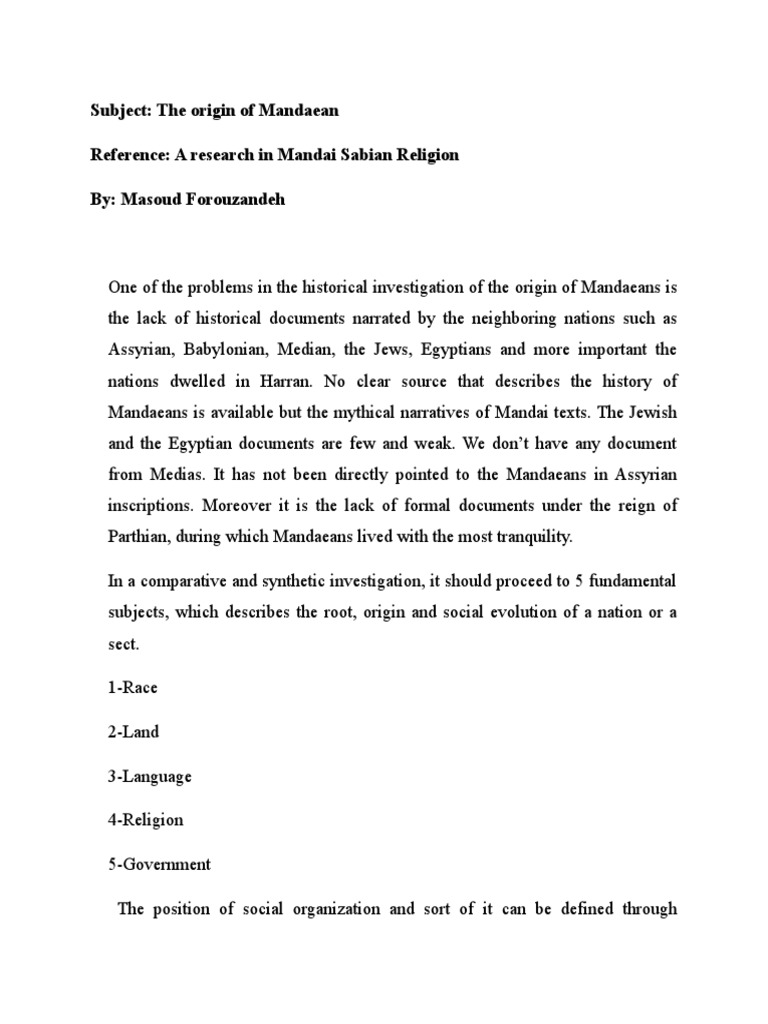 (M) The Origin of Mandaeans | PDF | Baptism | John The Baptist