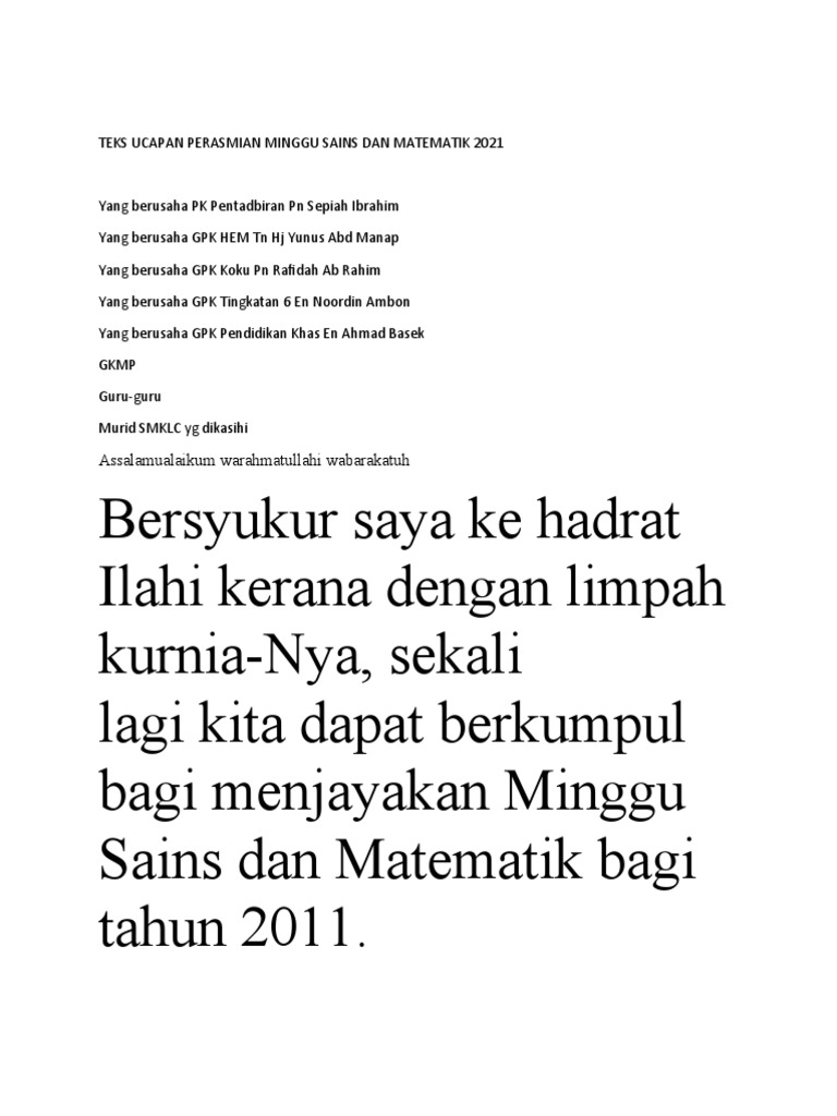 Minggu Sains & Matematik 2021 | PDF