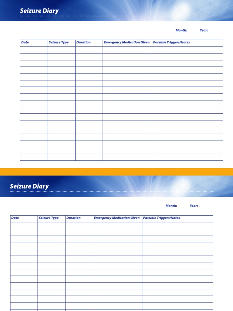 Seizure Diary | PDF | Self-Improvement