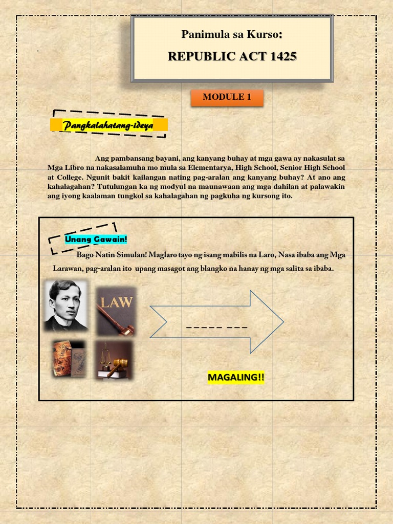 Batas Rizal Tagalog Module | PDF