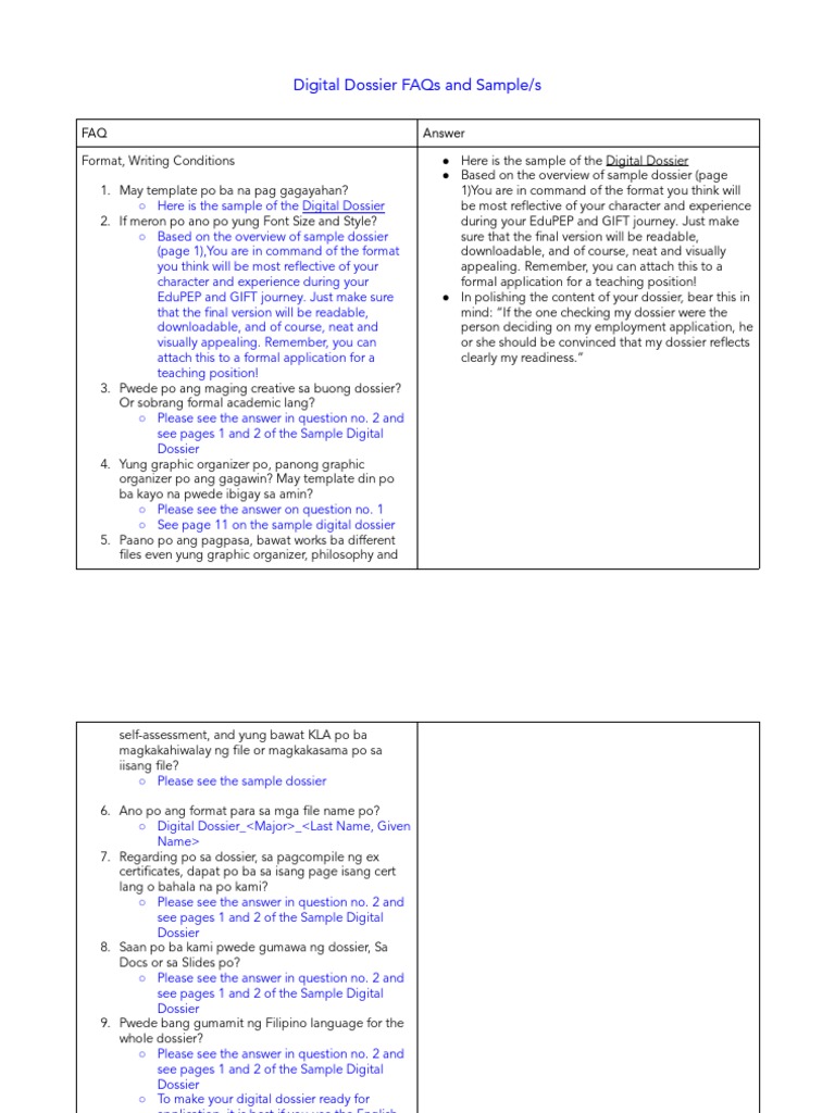 Digital Dossier Guidelines and Samples | PDF | Cognitive Science | Learning