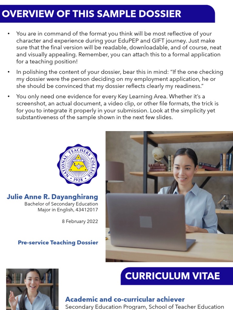 Sample Dossier | PDF | Learning | Teachers