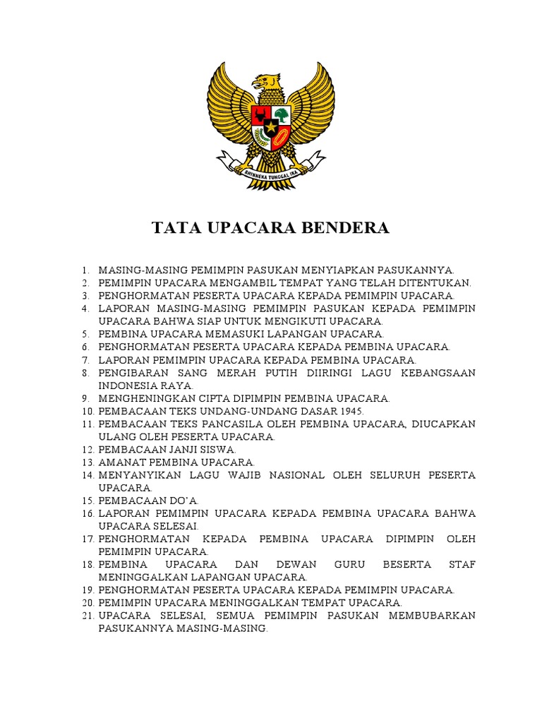 Tata Upacara Bendera Sekolah SD | PDF