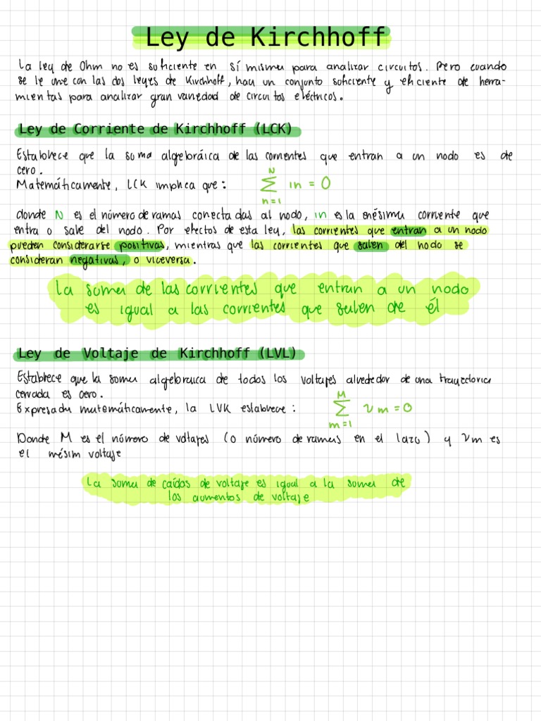 Leyes de Kirchhoff en Circuitos Eléctricos | PDF | Circuitos electricos ...