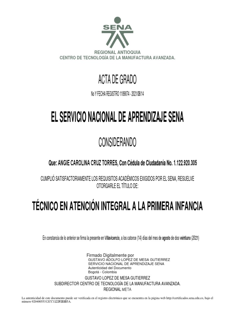 Certificado SENA | PDF