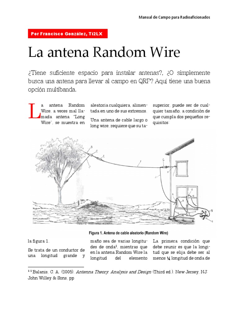 Antena Random Wire: Guía de Instalación | PDF | Antena (Radio) | Radio