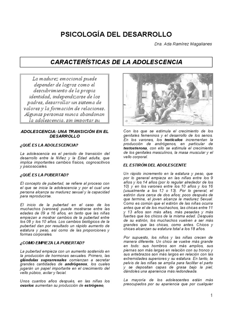 Lectura La Adolescencia | PDF | Pubertad | Adolescencia