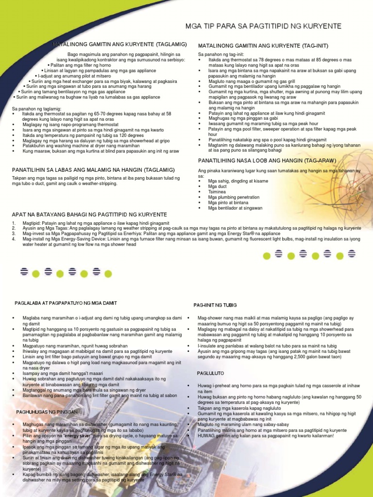 Energy Saving Tips p2 - Tagalog | PDF