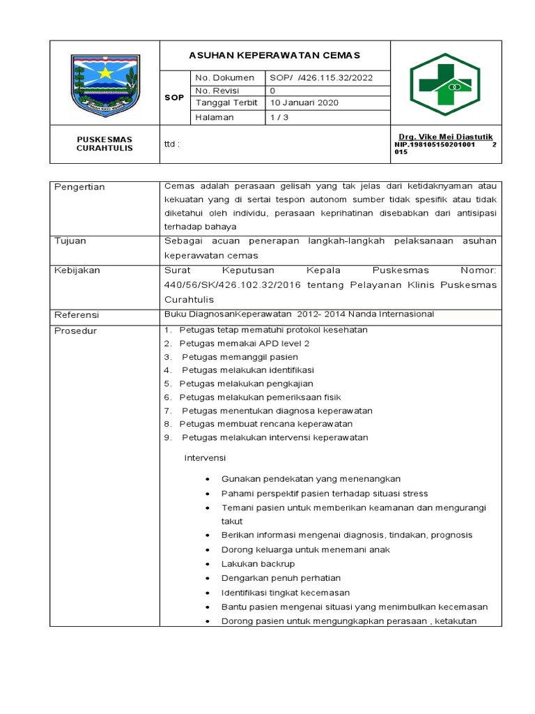 Sop Askep Cemas | PDF