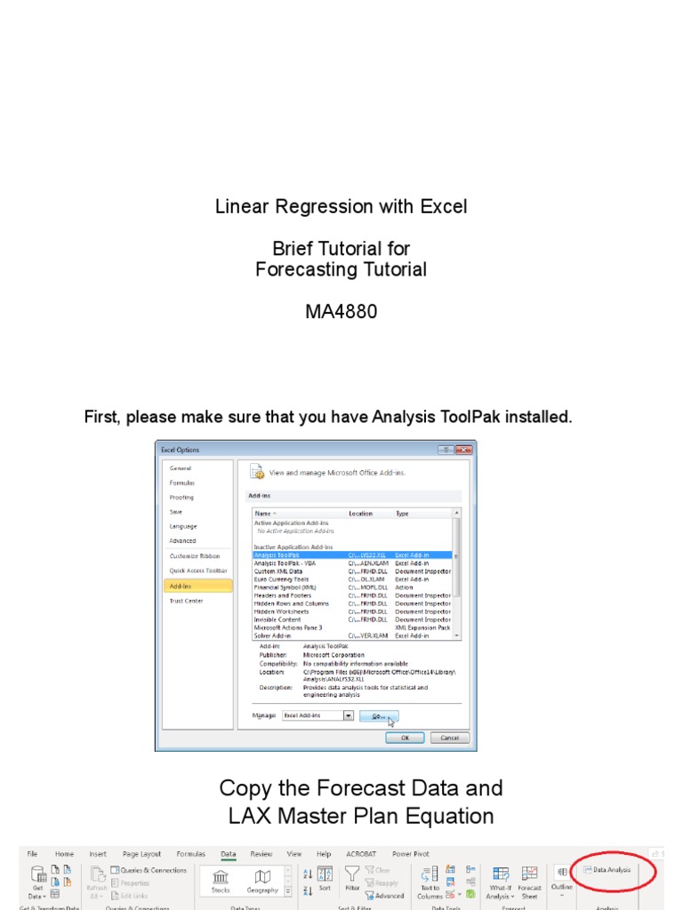 How To Do Linear Regression With Excel | PDF | Coefficient Of ...