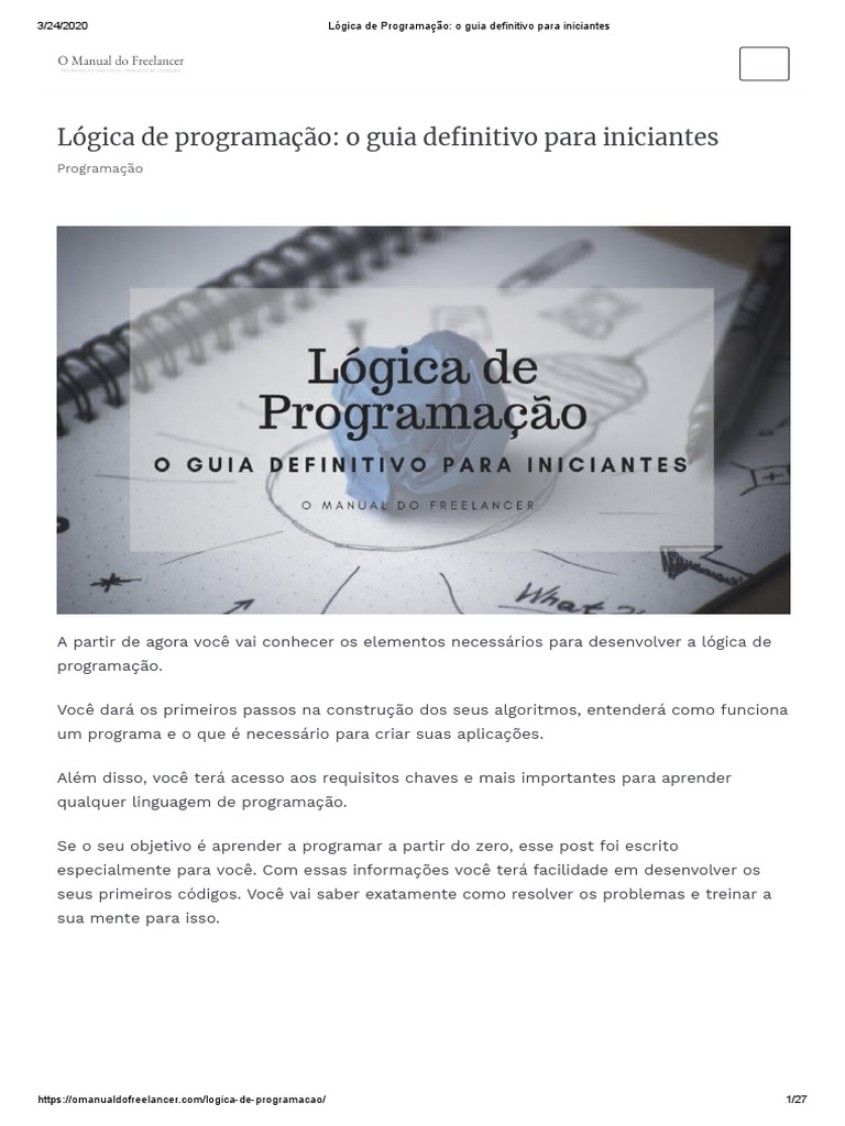 Site Lógica De Programação O Guia Definitivo Para Iniciantes