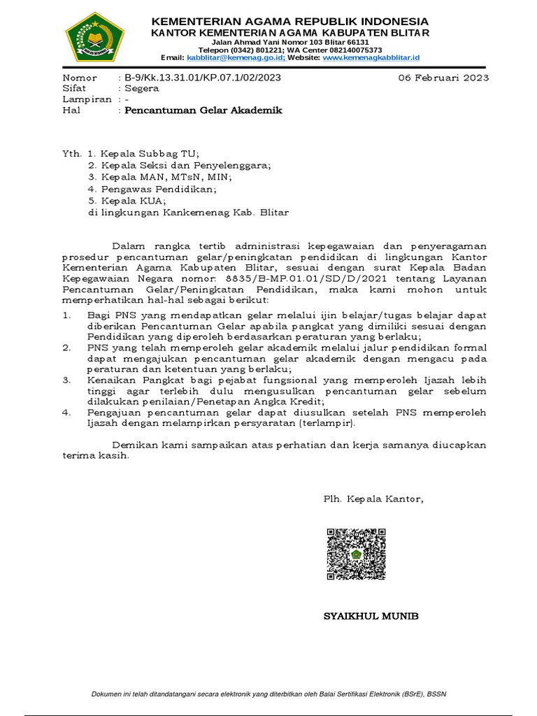Prosedur Pencantuman Gelar Akademik | PDF
