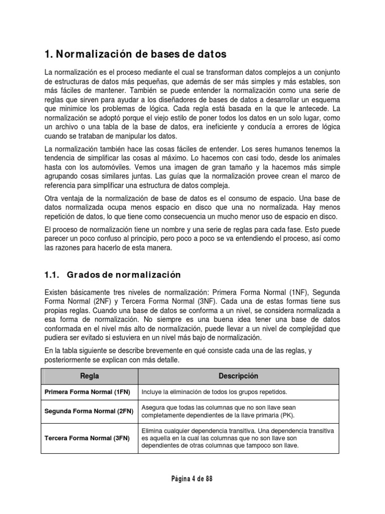 Normalización De Bases De Datos Pdf Base De Datos Relacional 5746