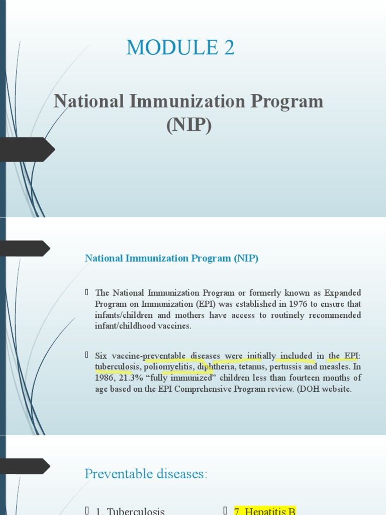 National Immunization Program Overview | PDF | Vaccines | Vaccination