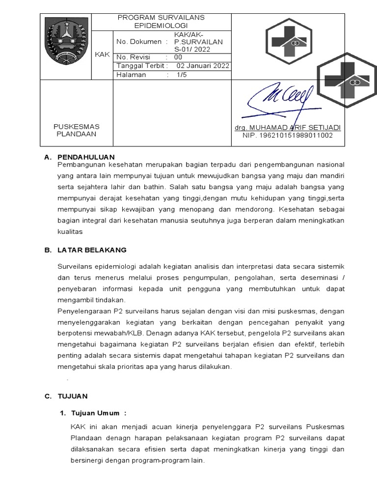 Format Baku Surveilans Epidemiologi | PDF