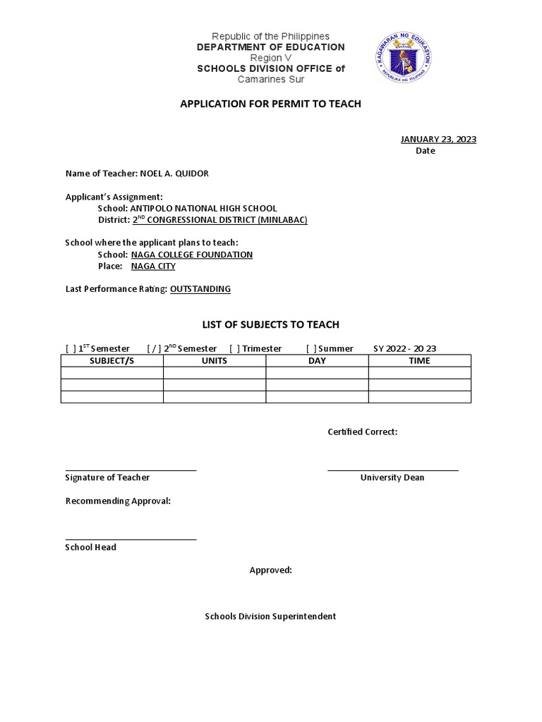 Permit To Teach | PDF