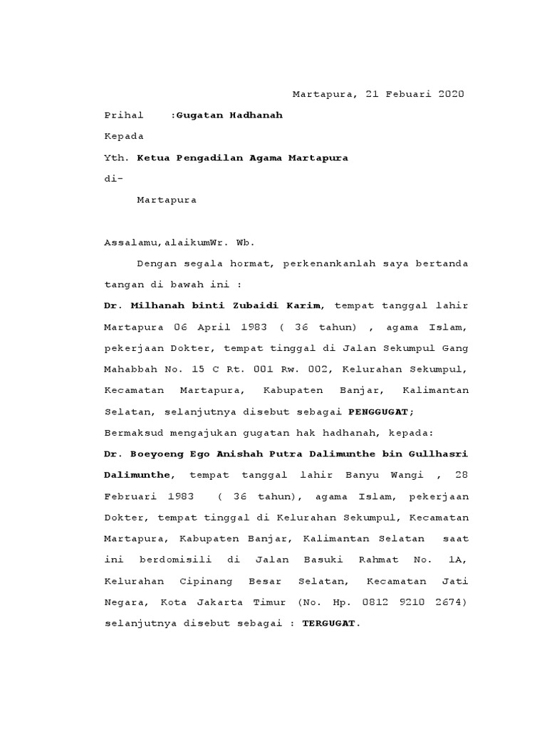 Gugatan Hadhanah | PDF | Politik