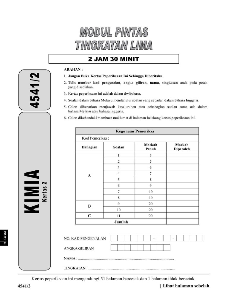 Kertas Trial Kimia Selangor K2 | PDF